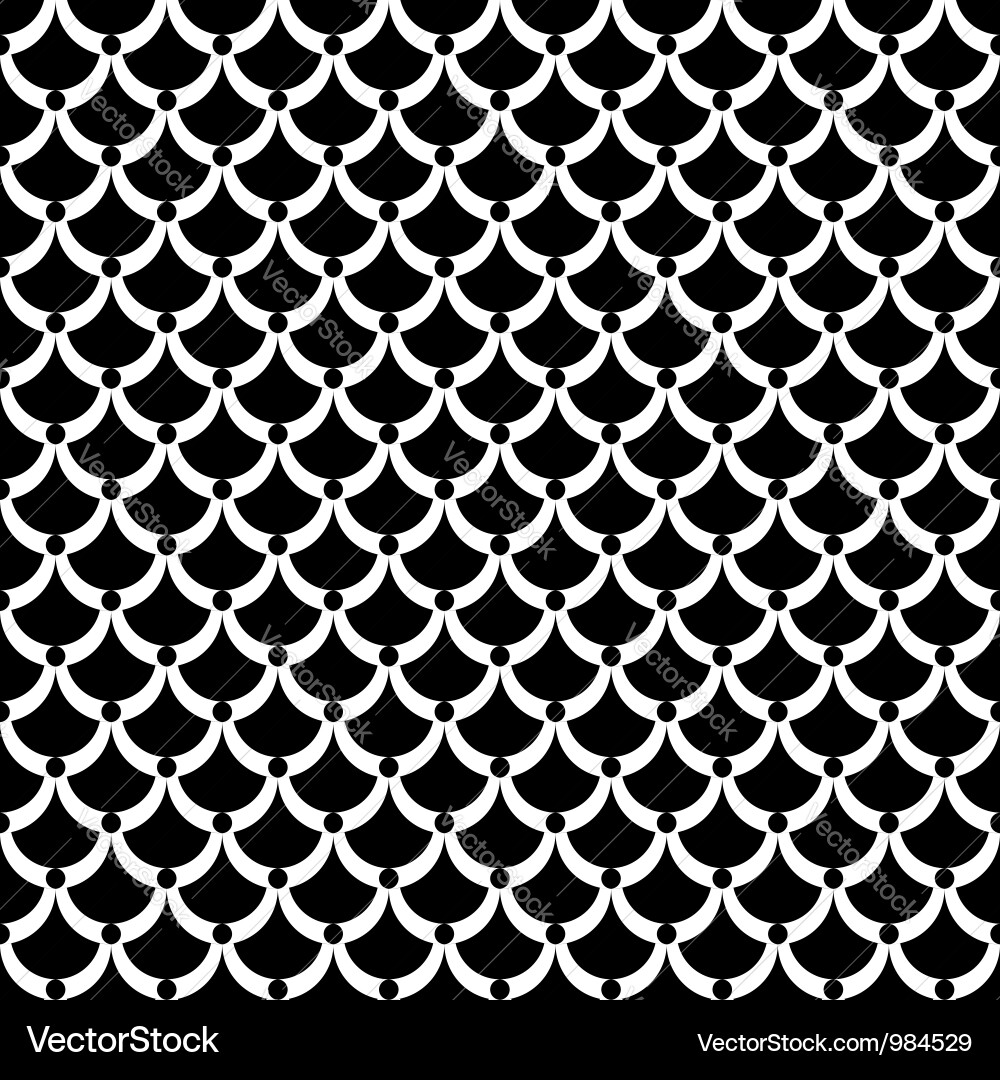 Scales Pattern - White on Black Royalty Free Vector Image