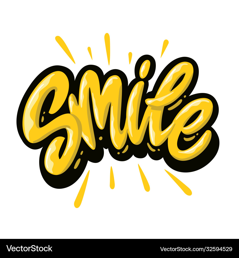 Smile hand lettering colorful text design Vector Image