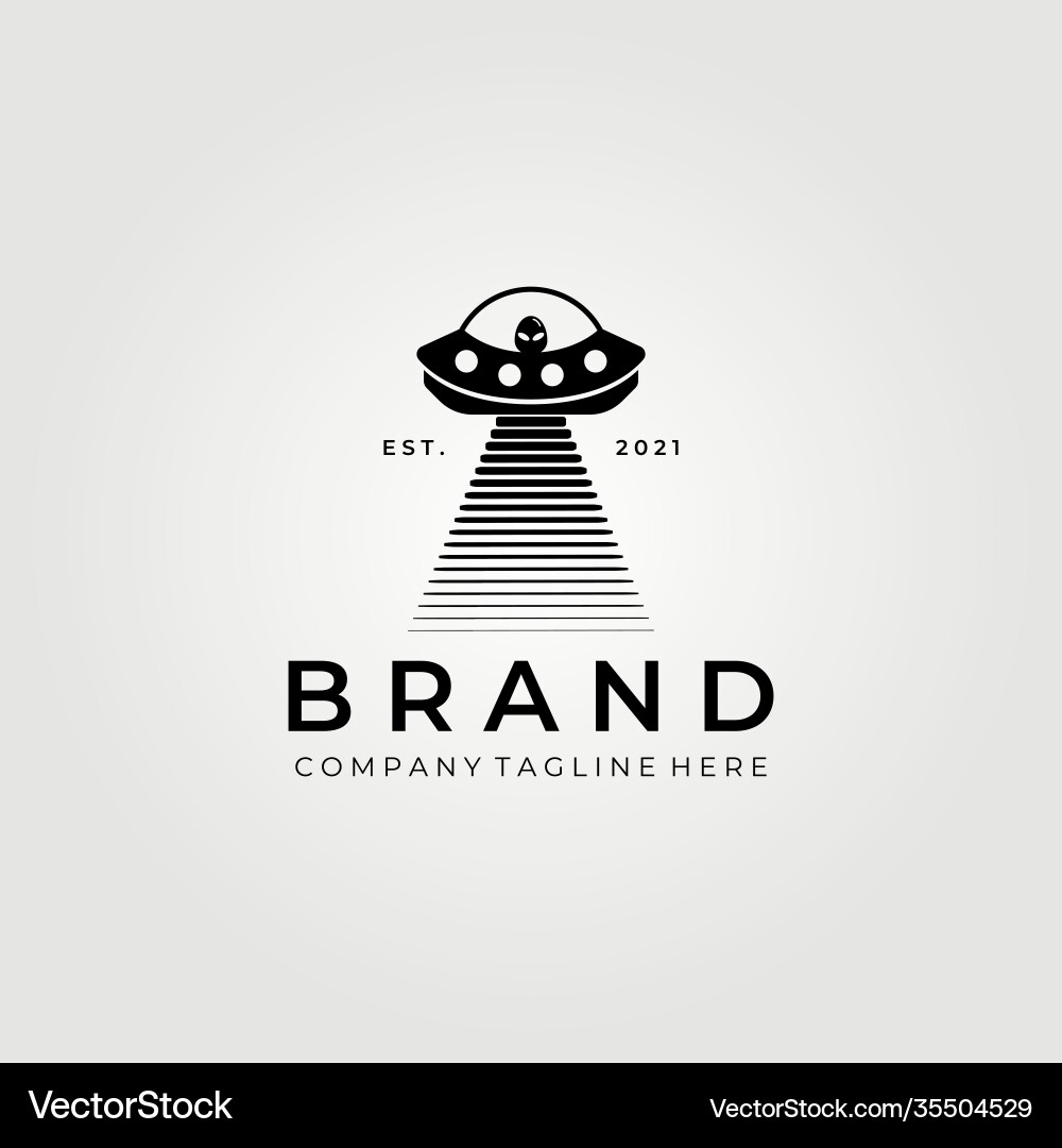 UFO Alien Logo - Sci-Fi Space Royalty Free Vector Image