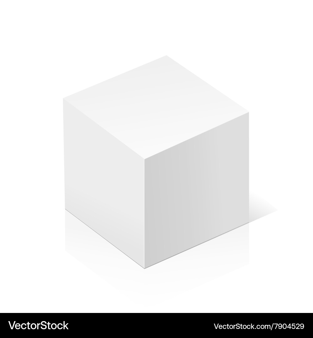 White 3D Box on White Background Royalty Free Vector Image