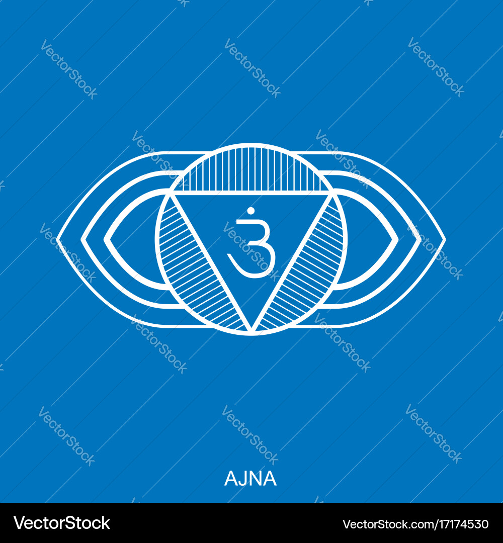 Ajna - chakra flat icon used in ayurveda Vector Image