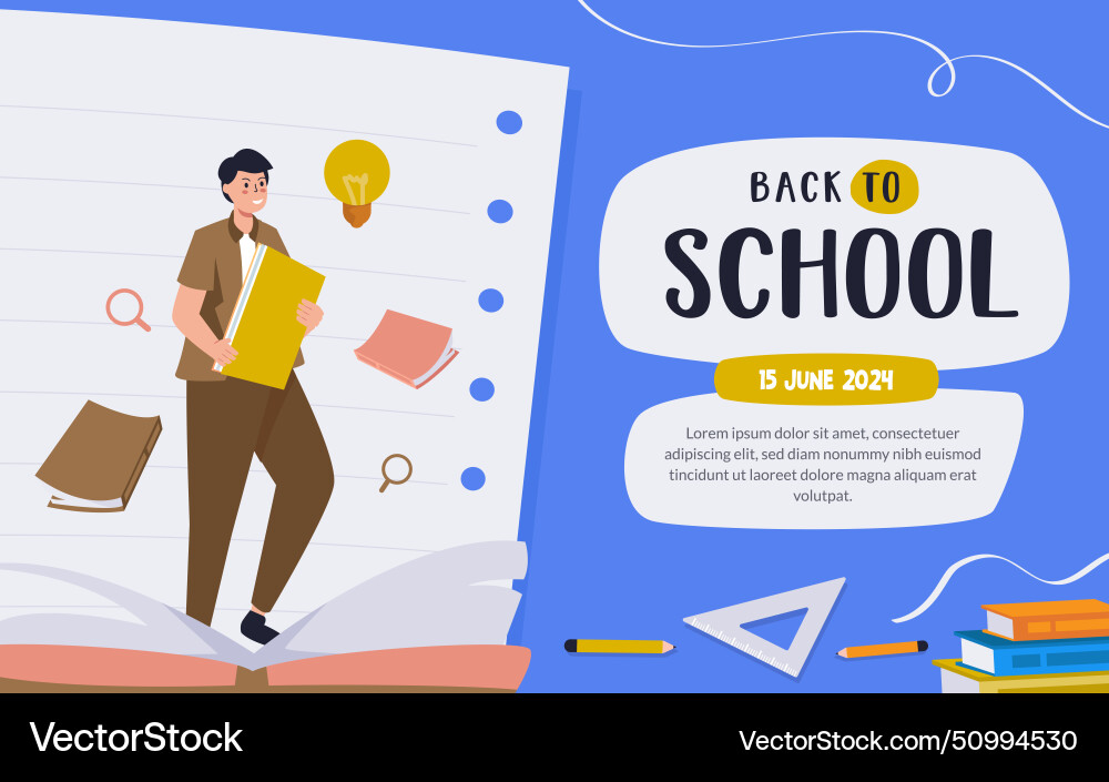 Back to school banner design Royalty Free Vector Image