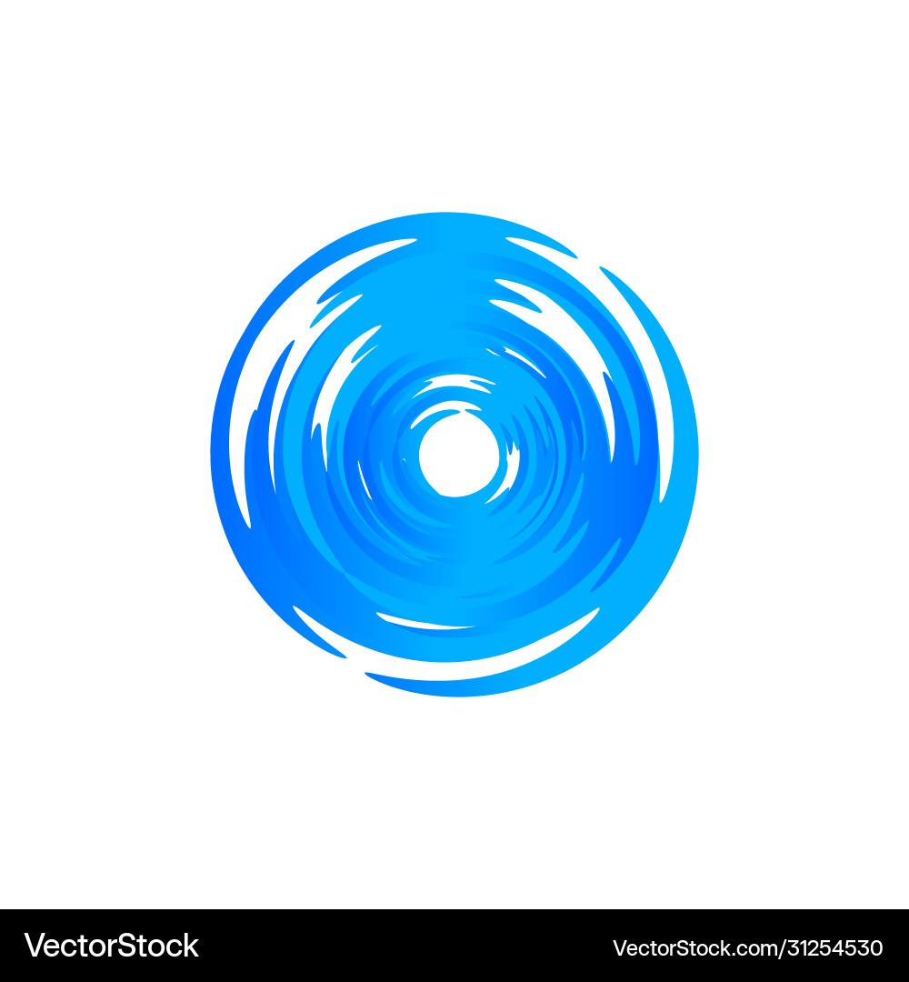 Blue round swirl logo hurricane and typhoon Vector Image