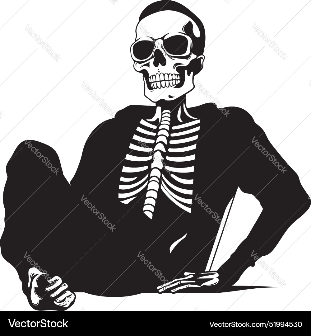 Bone chillax chilling design skeletal comfort Vector Image