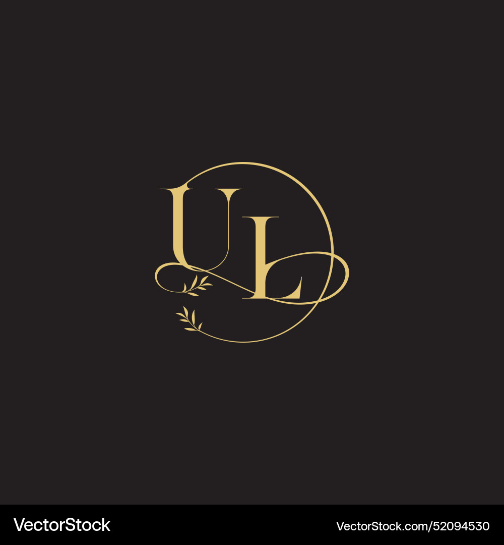 Circle and organic style ul wedding monogram Vector Image