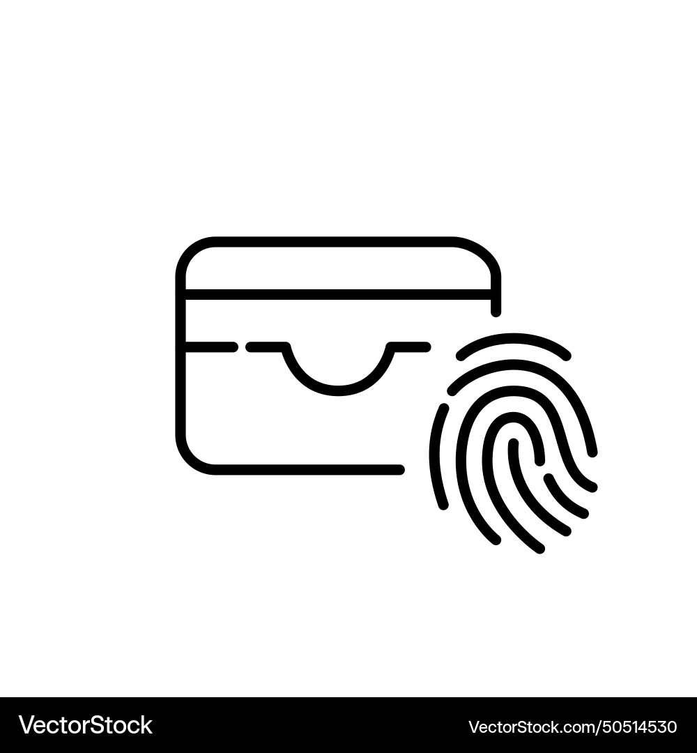 Electronic wallet and fingerprint symbol Vector Image
