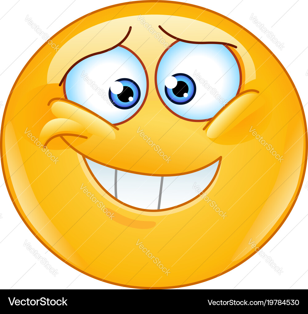 Embarrassed insecure emoticon Royalty Free Vector Image