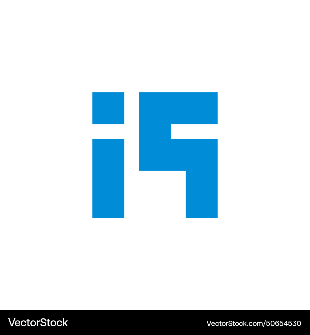 Letter iq simple geometric logo Royalty Free Vector Image