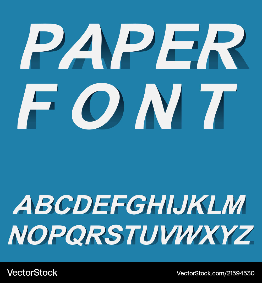 Paper font design for typographyon Royalty Free Vector Image