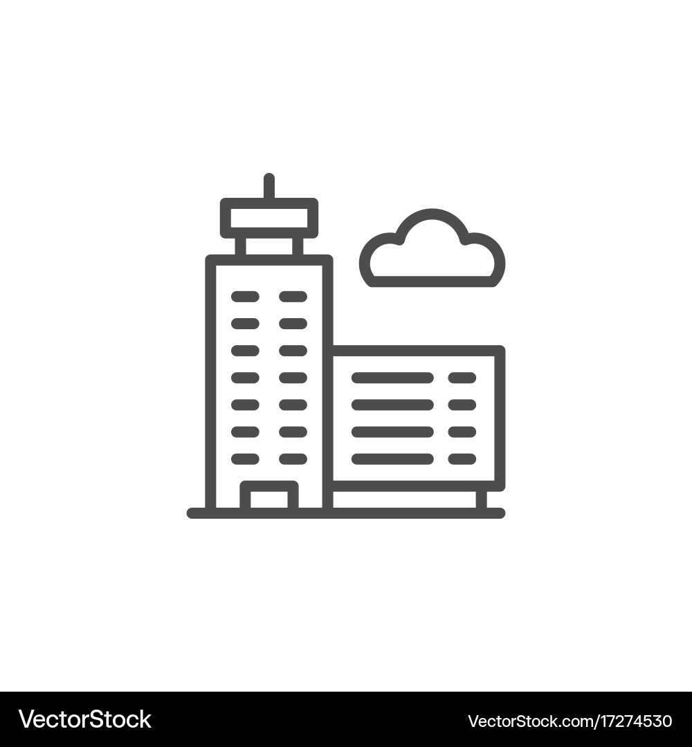 Skyscraper line icon Royalty Free Vector Image
