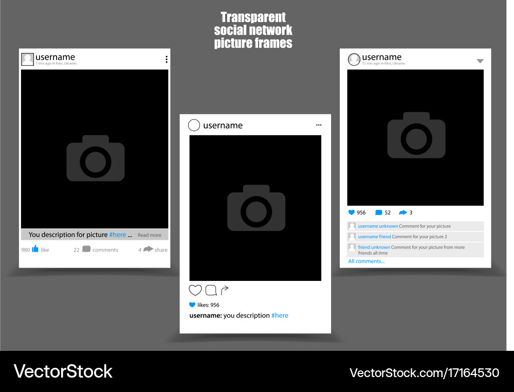 Social Media Photo Frame Royalty Free Vector Image