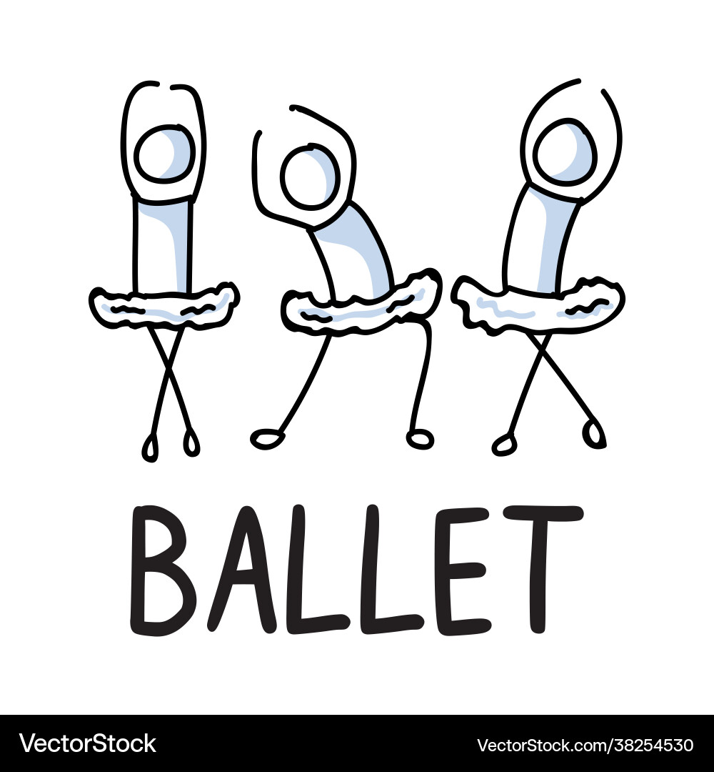 Stick figures icon ballet dancing dancers Vector Image