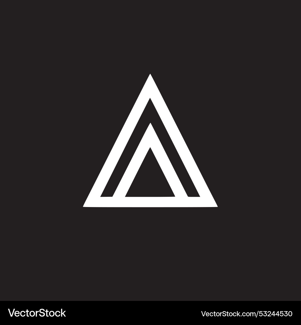 Triangle - black and white Royalty Free Vector Image