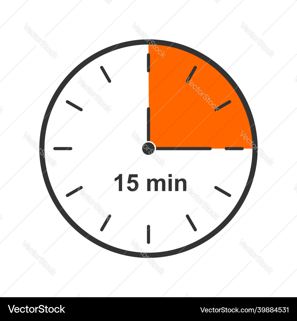 15 Minute Timer Icon Royalty Free Vector Image