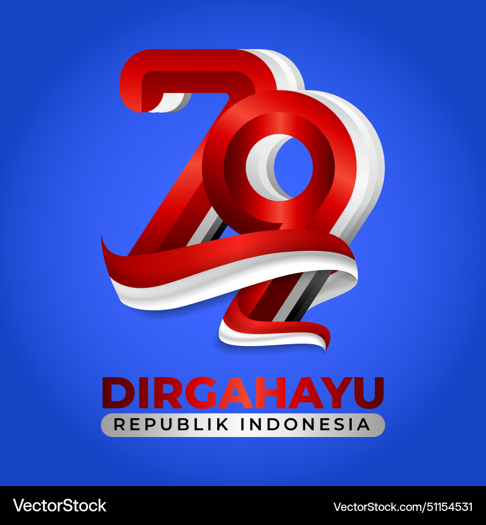 79th indonesia independence day logo Royalty Free Vector