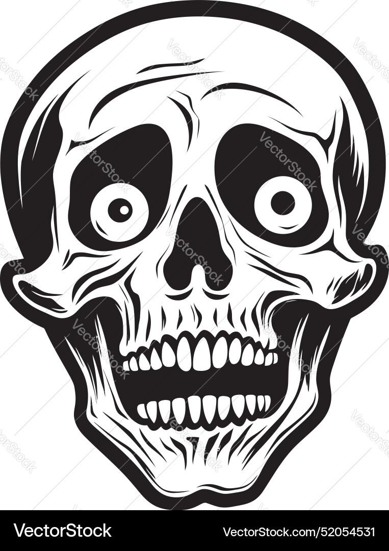 Bone chilling surprise logo shocked skeleton Vector Image