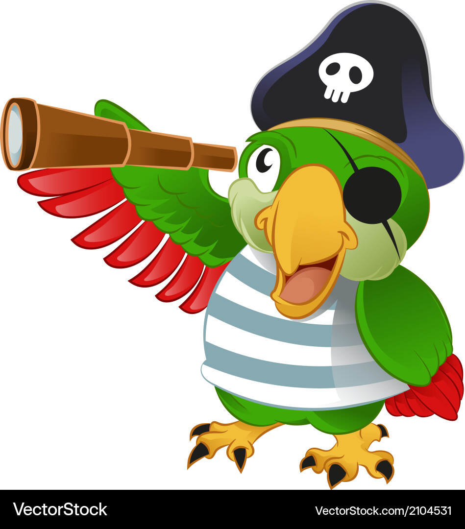 Cartoon Pirate Parrot Royalty Free Vector Image