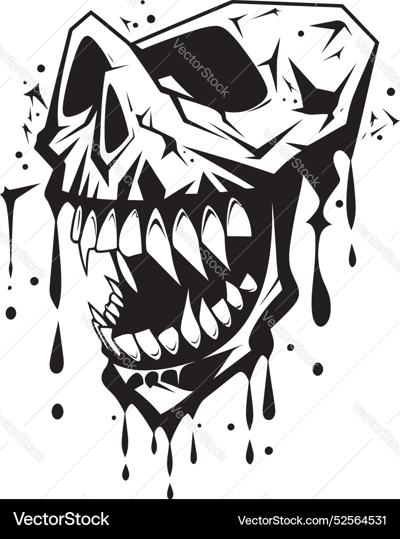 Diabolical grin black creature icon design Vector Image