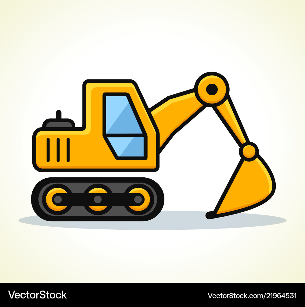 Excavator design Royalty Free Vector Image - VectorStock Excavator design Royalty Free Vector Image - VectorStock