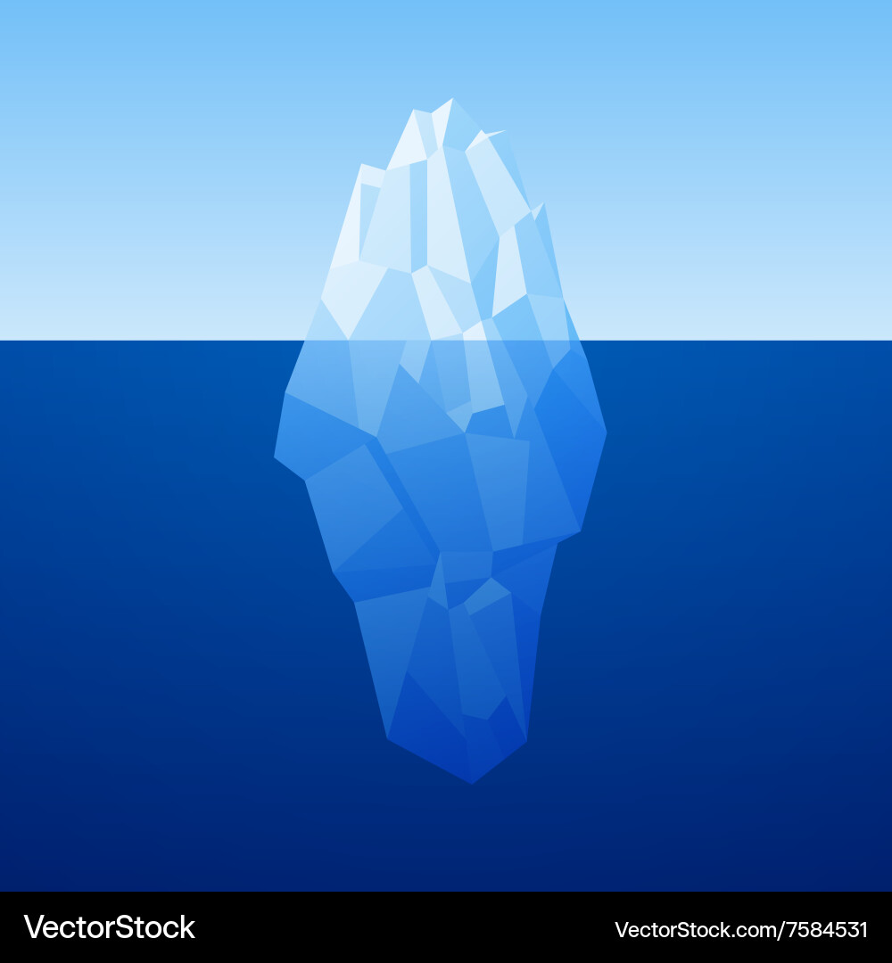 Iceberg background in low poly style Royalty Free Vector