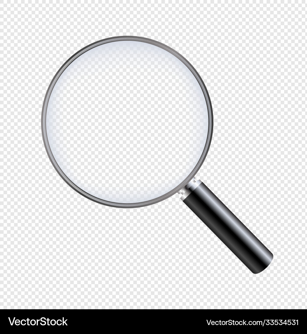 Magnifying glass with transparent background Vector Image