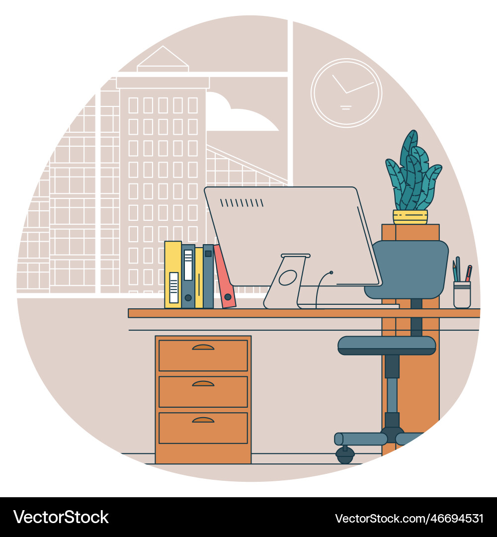Modern office workplace Royalty Free Vector Image