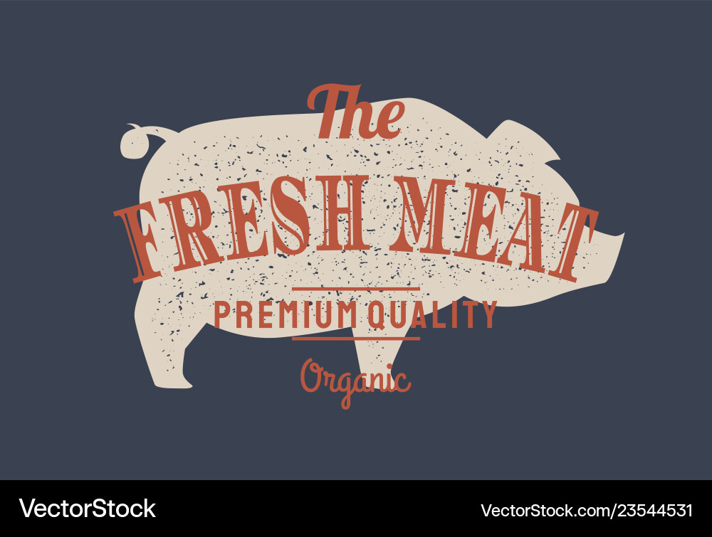 Retro Pig Pork Logo Royalty Free Vector Image - VectorStock