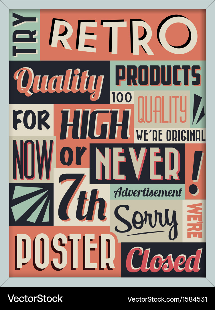 Retro vintage background with typography Vector Image