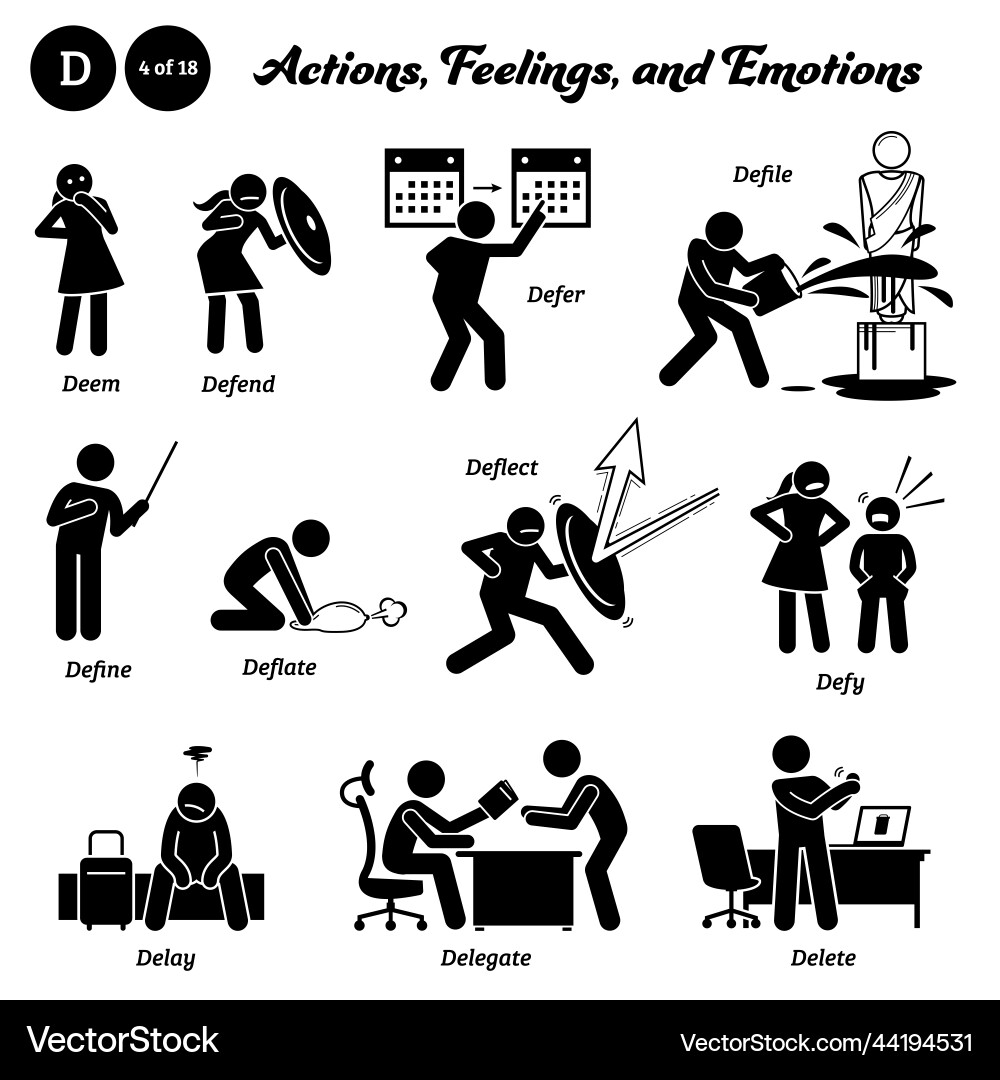 Stick Figures - Emotions & Actions Royalty Free Vector