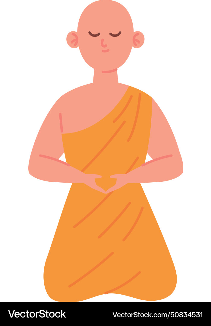 Waisak buddhist in meditation Royalty Free Vector Image