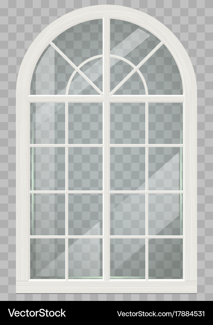 Wooden arched window Royalty Free Vector Image