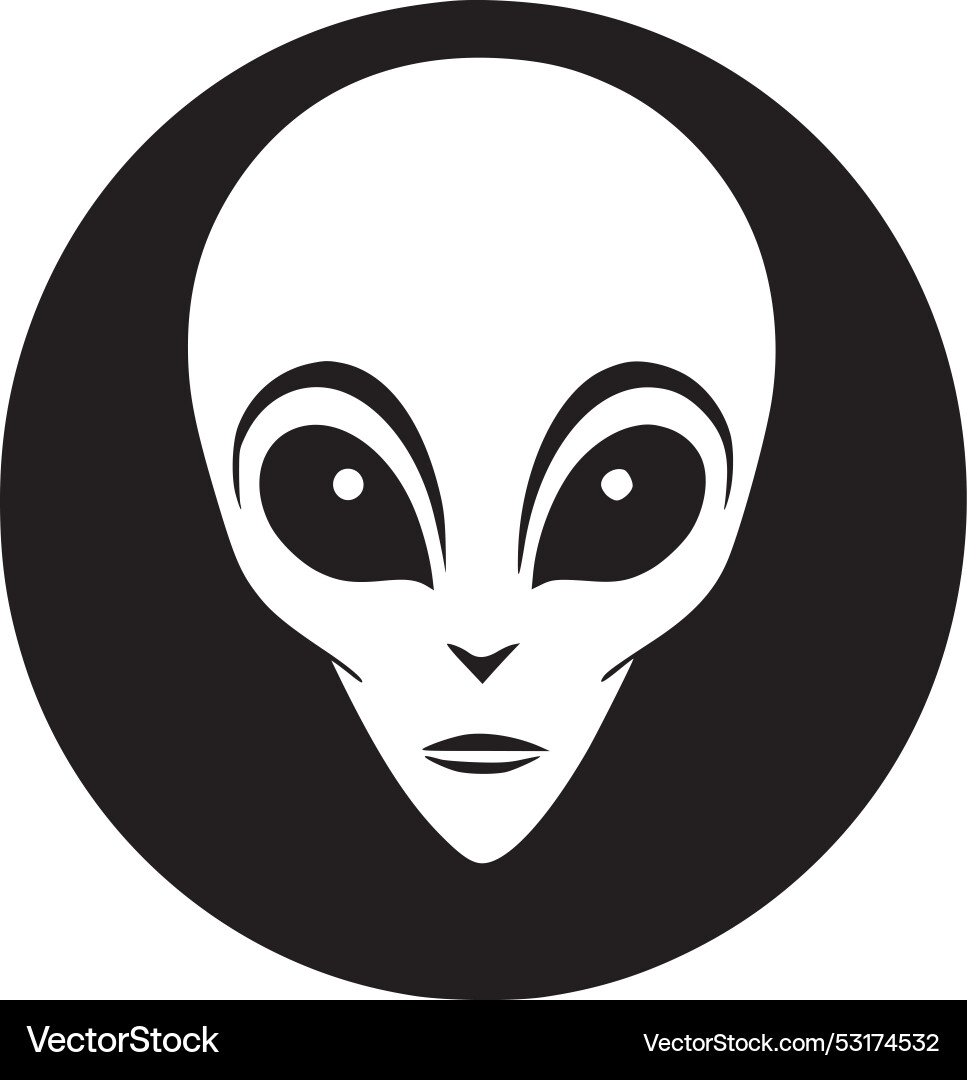 Alien - black and white isolated icon Royalty Free Vector