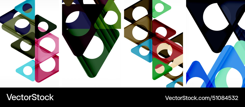 Artistic patterns of colorful triangles Royalty Free Vector