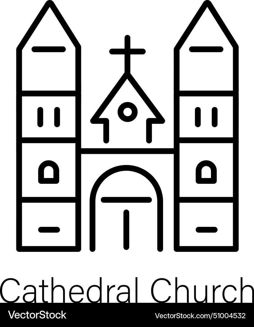 Cathedral church Royalty Free Vector Image - VectorStock