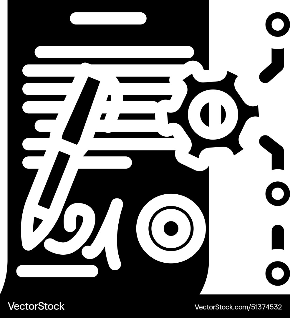 Contract management business process glyph icon Vector Image