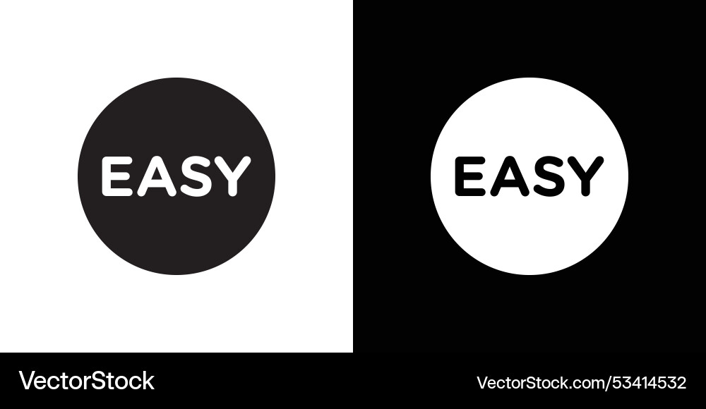 Easy icon flat thin line Royalty Free Vector Image