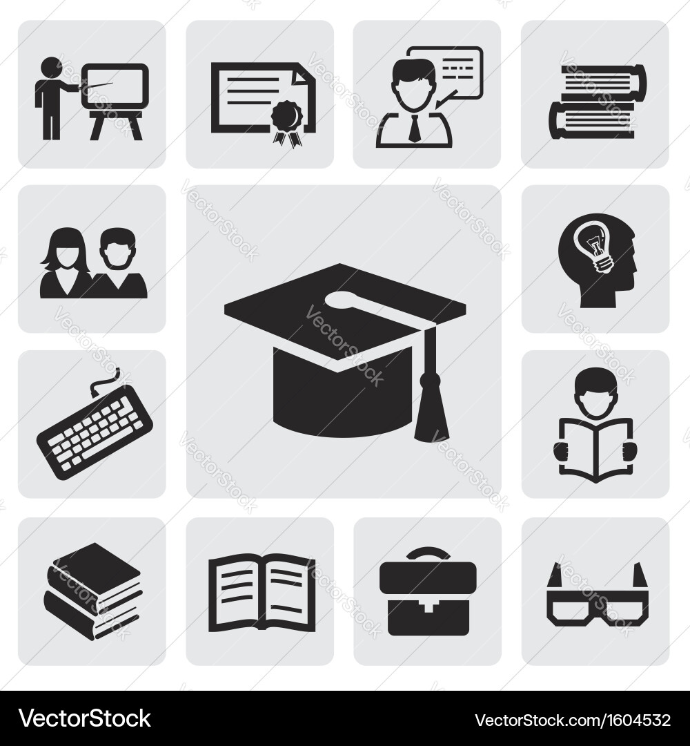 Education Icon Set Royalty Free Vector Image - VectorStock