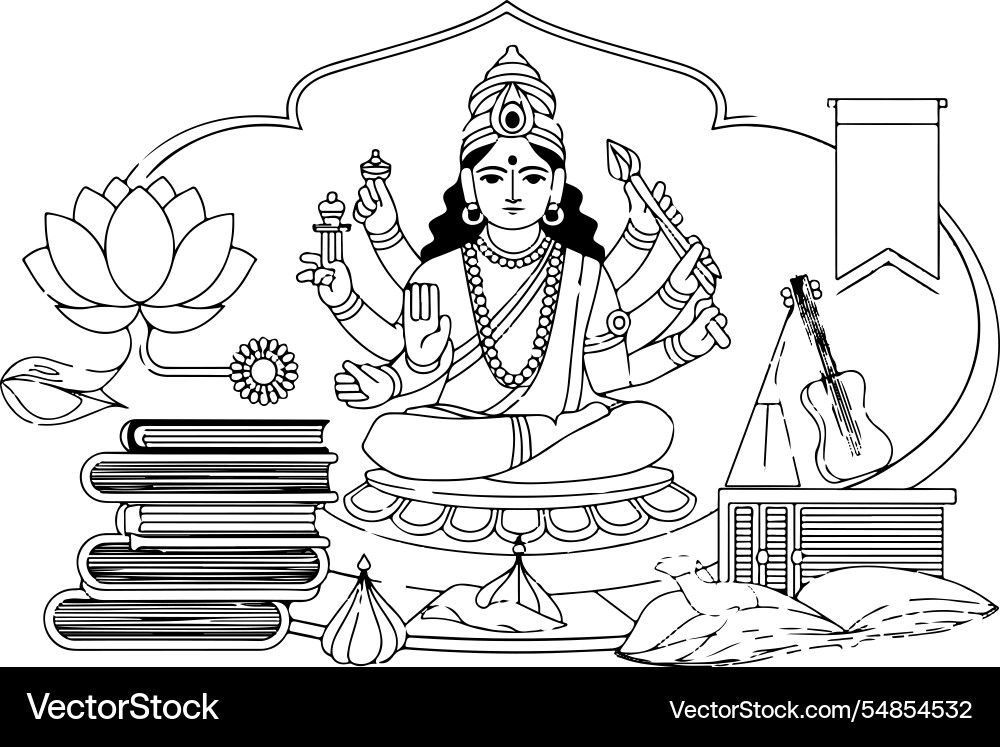 Elegant goddess of learning symbolizing knowledge Vector Image