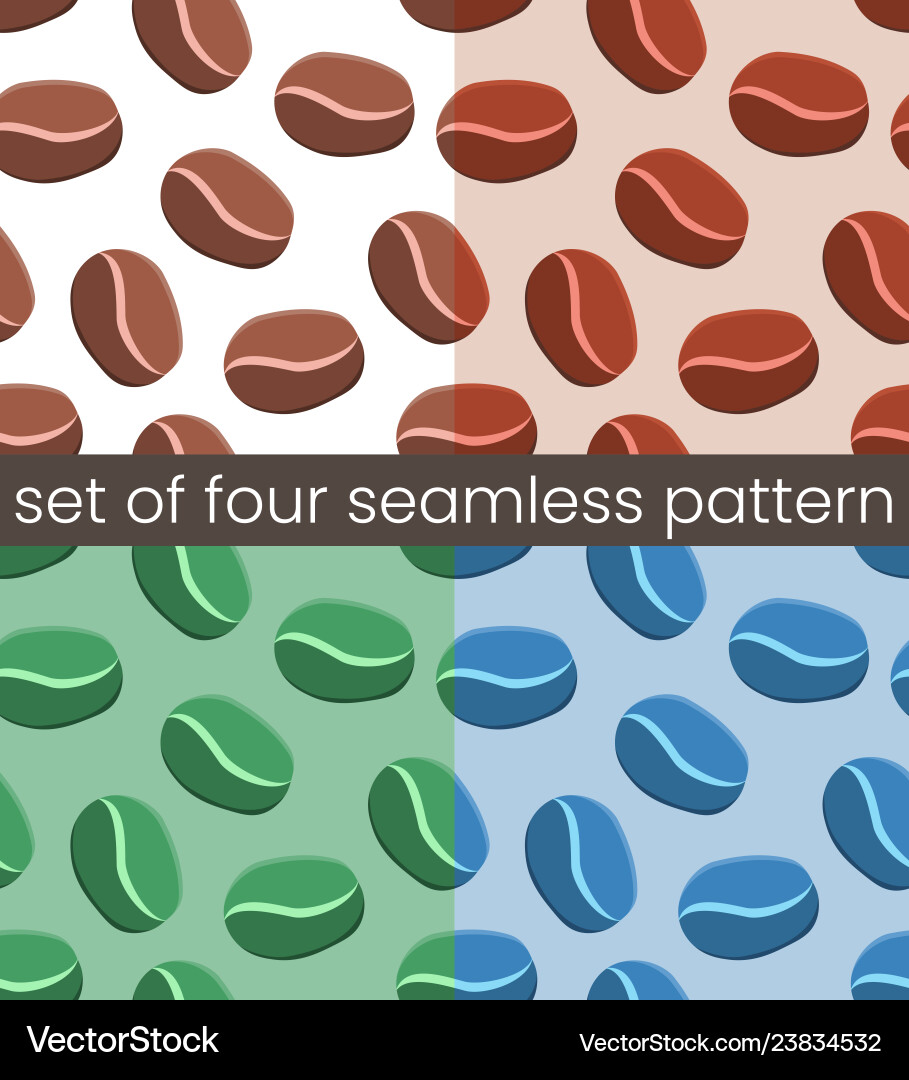 Four simple coffee seamless pattern Royalty Free Vector