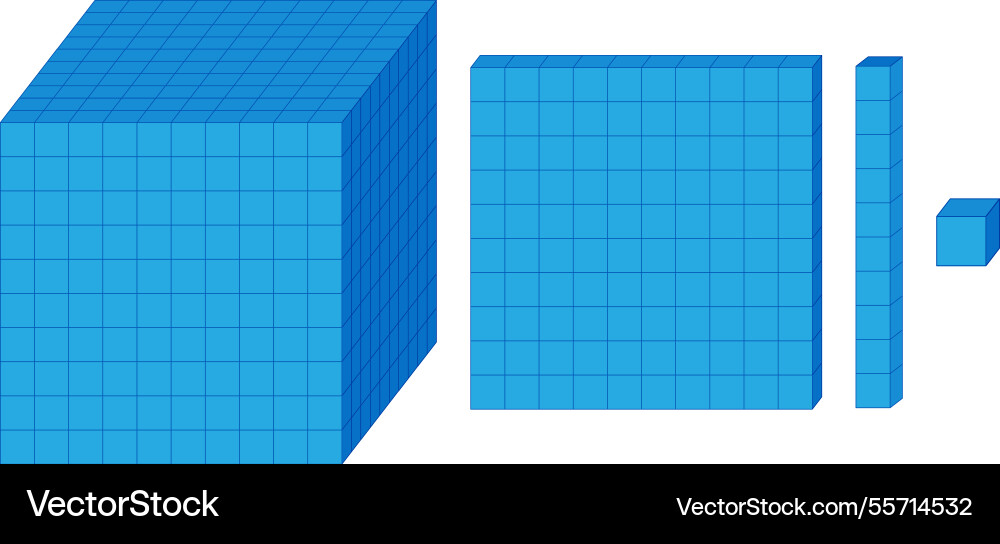 Fraction blocks in various sizes Royalty Free Vector Image