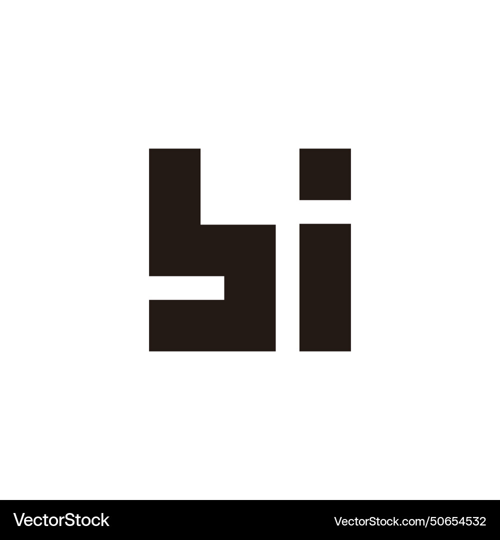 Letter bi simple geometric line logo Royalty Free Vector