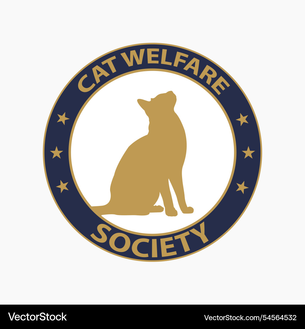 Logo for cat welfare society Royalty Free Vector Image