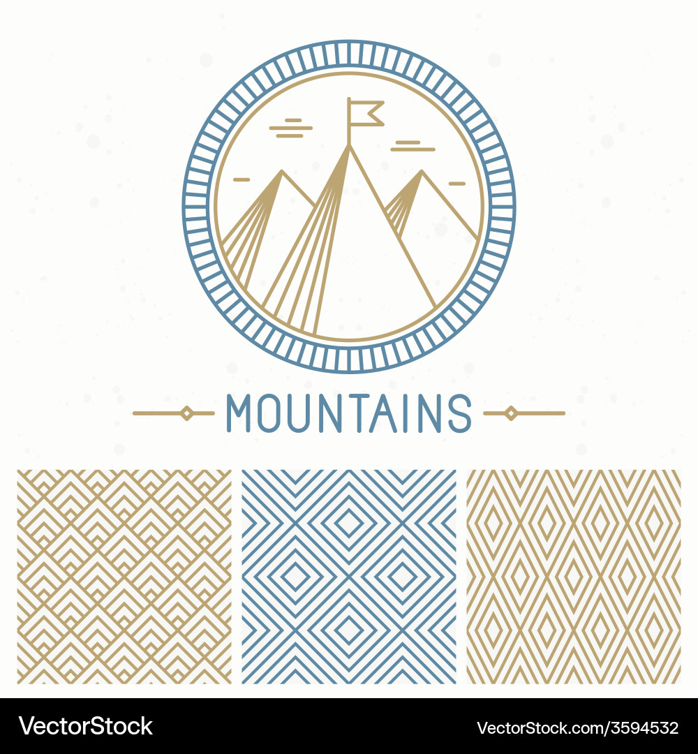 Mountain design kit Royalty Free Vector Image - VectorStock