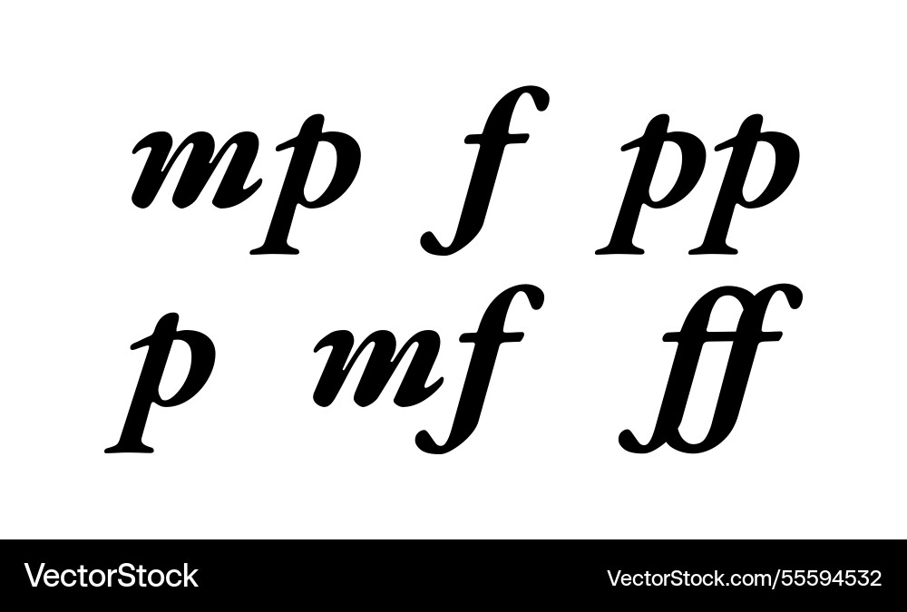 Musical dynamics notation Royalty Free Vector Image