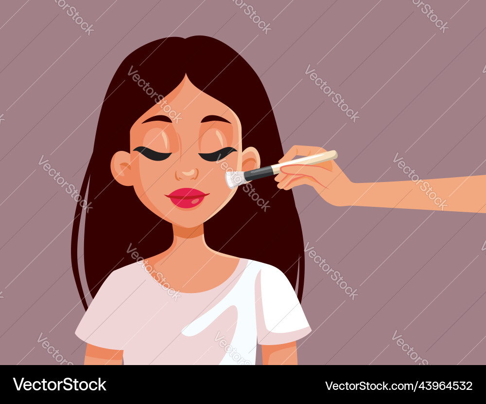 Professional makeup artist at work cartoon Vector Image
