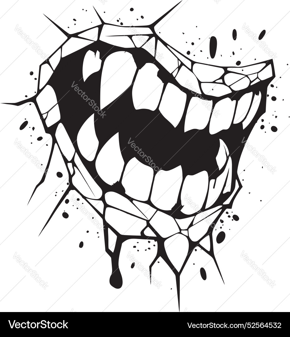 Sinister jaws evil mouth element ghastly gnashers Vector Image
