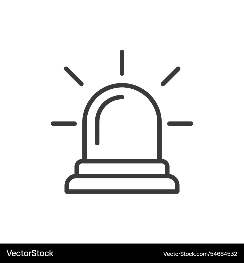 Siren icon in line design alarm warning Royalty Free Vector