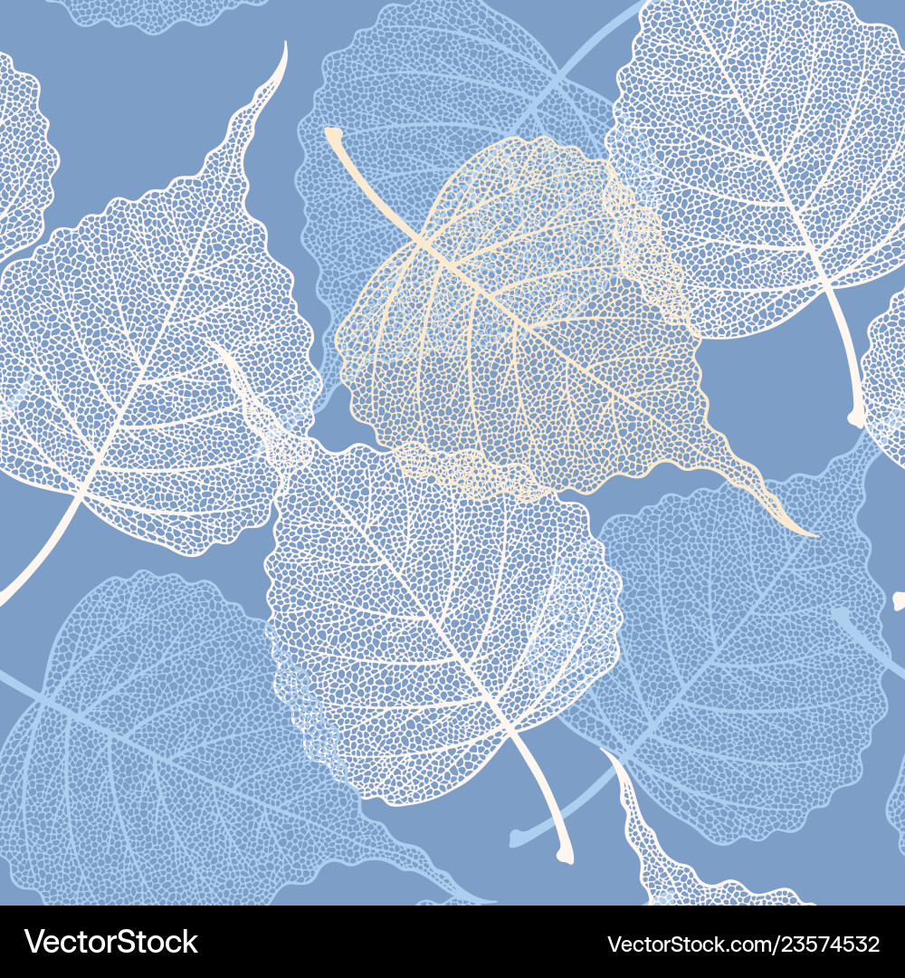 Skeleton Leaf Pattern - Seamless Royalty Free Vector Image
