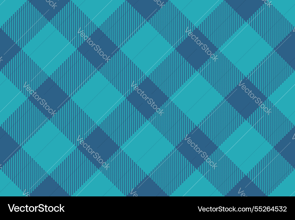Stylish teal and navy blue diamond plaid pattern Vector Image