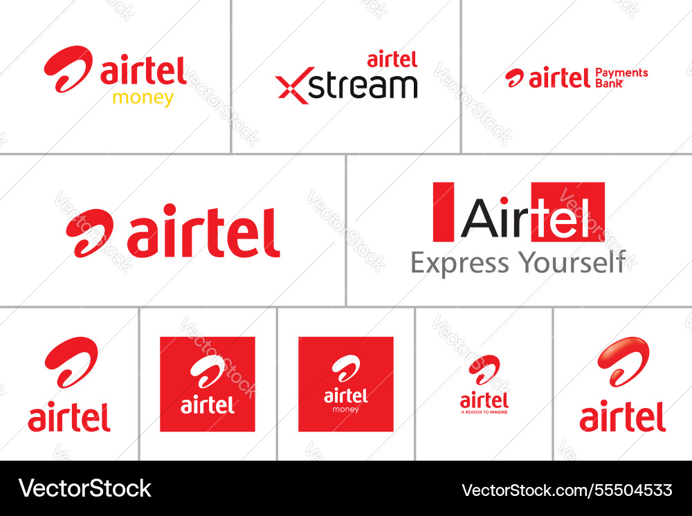 Airtel sim company logo premium quality Royalty Free Vector